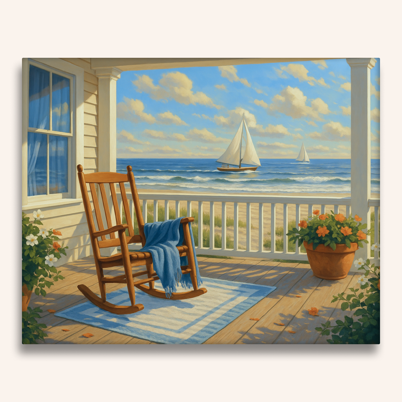 海辺の穏やかな朝 - 数字絵画キット – Paint Yours