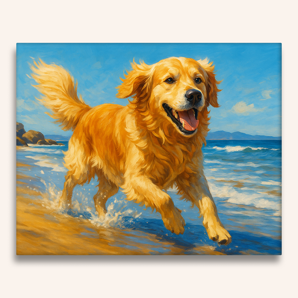 喜びのゴールデンレトリバー - 大人の塗り絵・絵画キット – Paint Yours